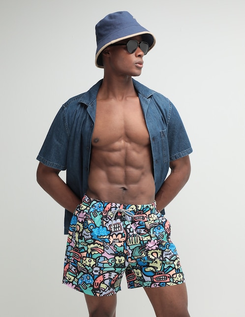 Traje de baño Boardies calzón de malla integrado para hombre 1