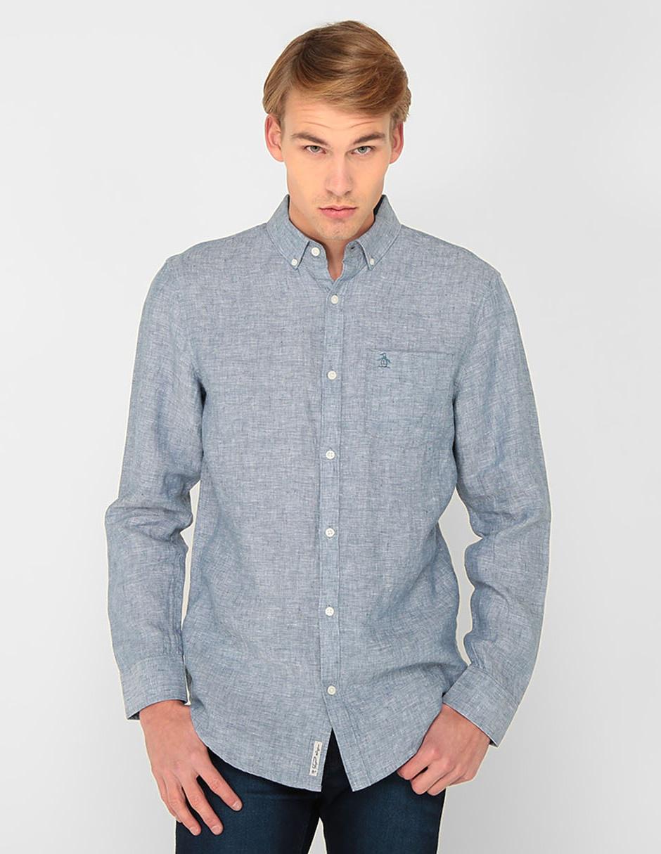 Venta > camisa lino azul marino > en stock